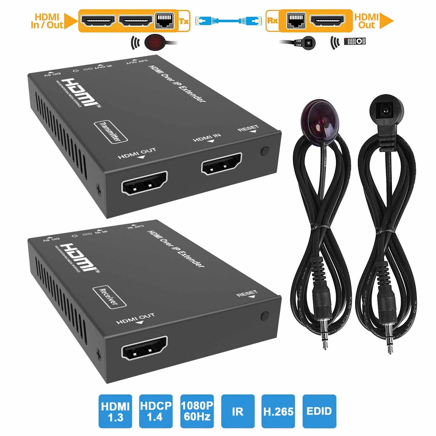 HDMI Extender over IP Ethernet CAT5e/6 Cable 1080P 60Hz 150m-BUNGPUNG